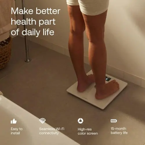 WITHINGS Body Smart Scale: Accurate Weight And Body Composition Tracking With Wi-fi And Bluetooth Connectivity