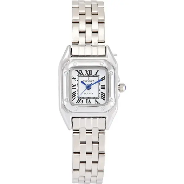 PEUGEOT Sleek Panther Square Bracelet Watch- 20x22mm - Silver