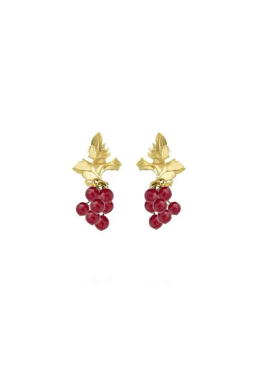 PERACAS Siena Grape Drop Earrings - Red