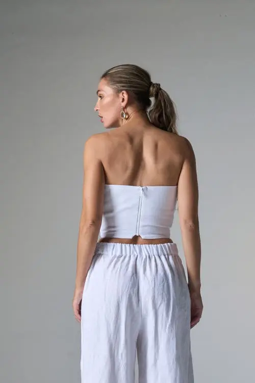 JBQ Cypress Strapless Floral Appliqué Top