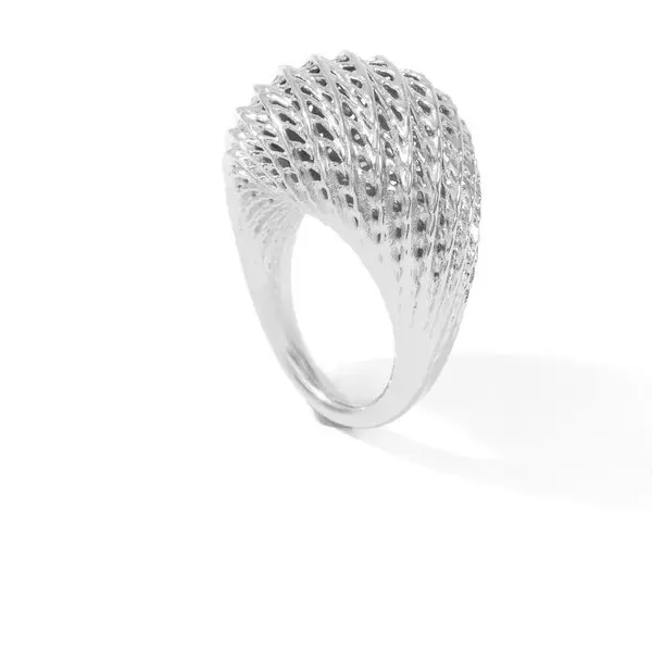 LAMINAR JEWELRY Flow Edgy Dome Ring - Silver