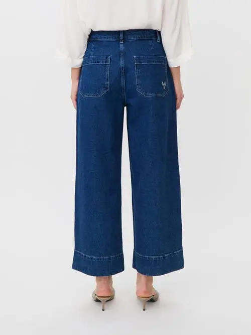 MASAI COPENHAGEN Mid-rise Wide-leg Cropped Jeans