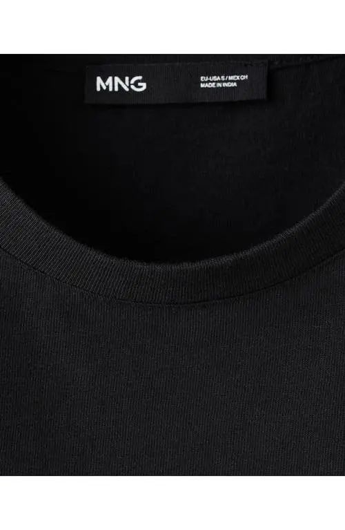 Mango Open Stitch Top - Black