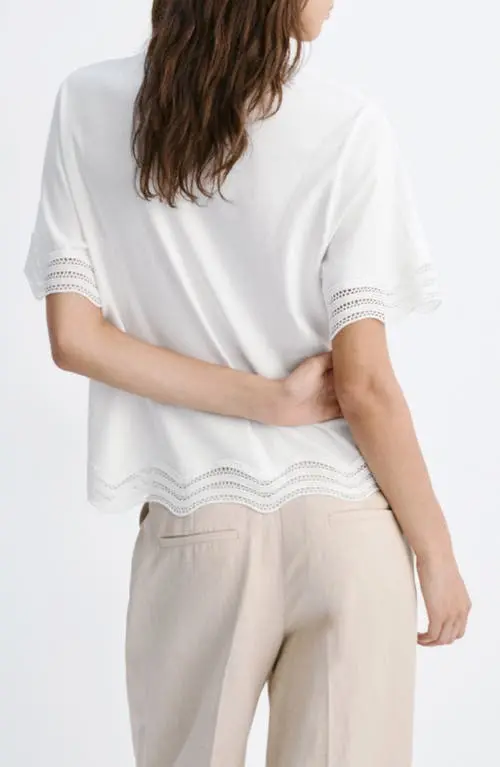 Mango Open Stitch Cotton T-shirt