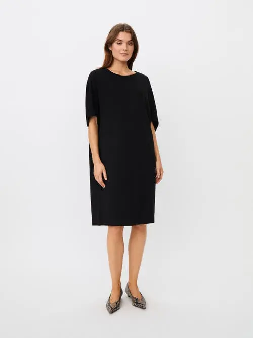 MASAI COPENHAGEN Manattie Round Neck Draped Jersey Dress - Black