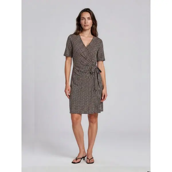 MASAI COPENHAGEN Magavros V-neck Printed Wrap Dress - Black