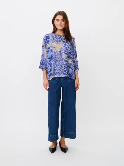 MASAI COPENHAGEN Mabecca Fluid Draped Floral Blouse