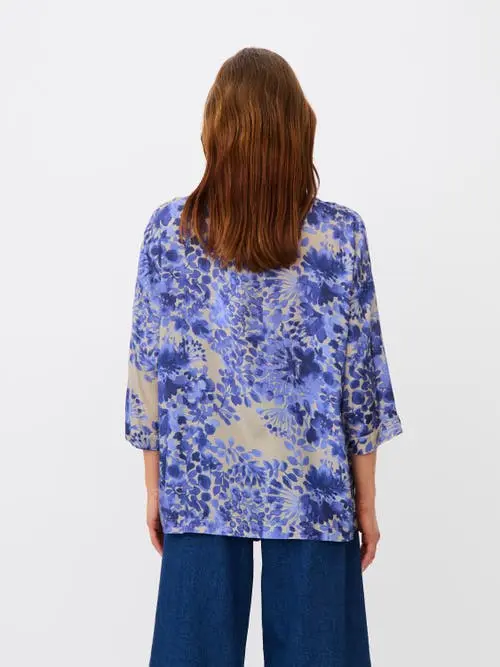 MASAI COPENHAGEN Mabecca Fluid Draped Floral Blouse
