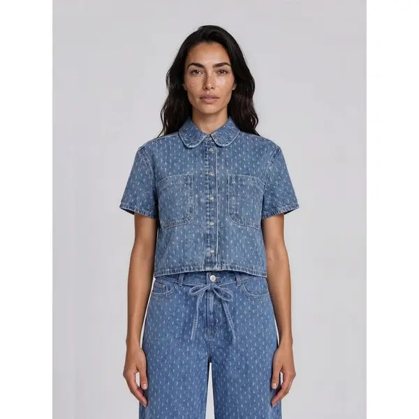 MASAI COPENHAGEN Cropped Collared Snap-front Shacket