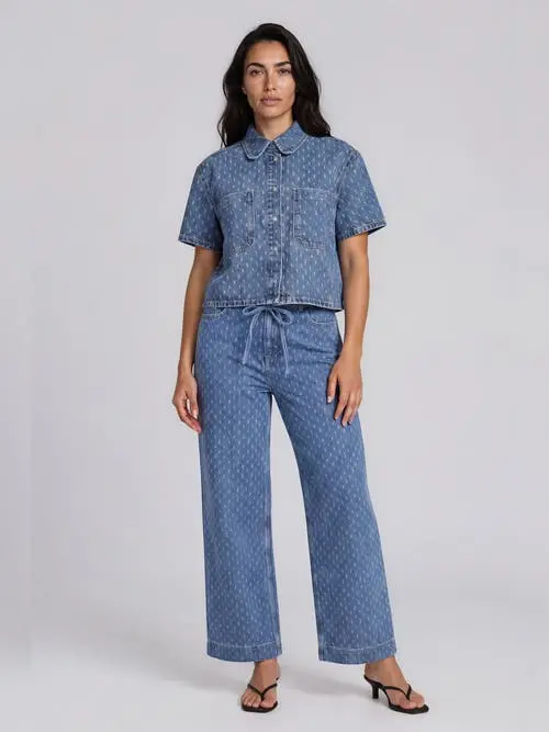 MASAI COPENHAGEN Cropped Collared Snap-front Shacket