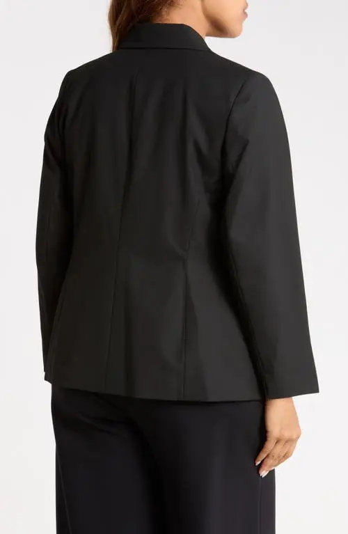 KASPER Tailored One-button Blazer With Notched Lapel - Black