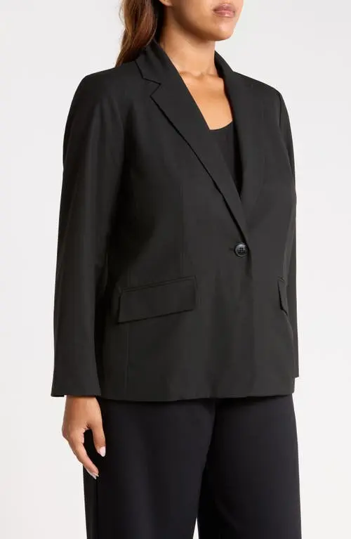 KASPER Tailored One-button Blazer With Notched Lapel - Black