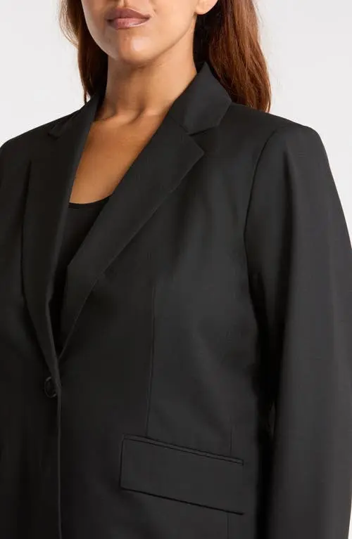 KASPER Tailored One-button Blazer With Notched Lapel - Black