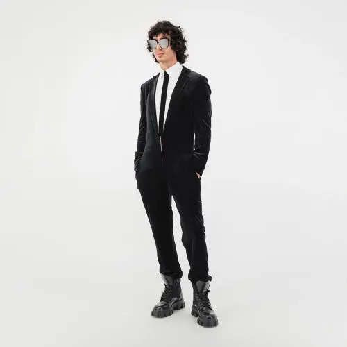 UCHÈ Velvet Patch Long Sleeve Button Up Shirt