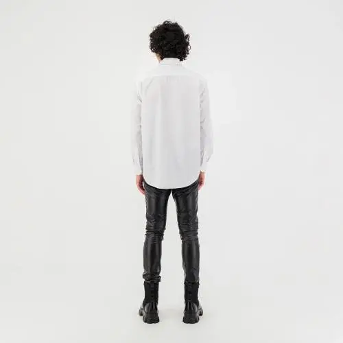 UCHÈ Velvet Patch Long Sleeve Button Up Shirt
