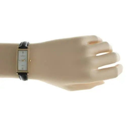 PEUGEOT Everyday Rectangular Glossy Leather Watch- 35x18mm