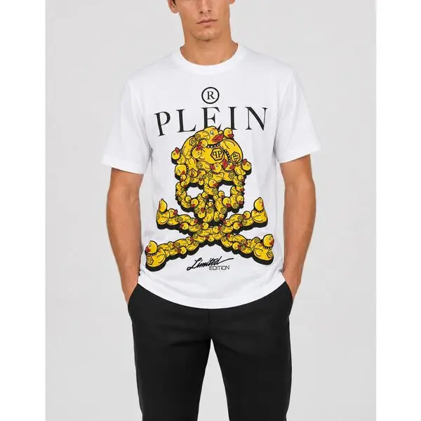 Philipp Plein T-shirt Round Neck Ss Skull - White