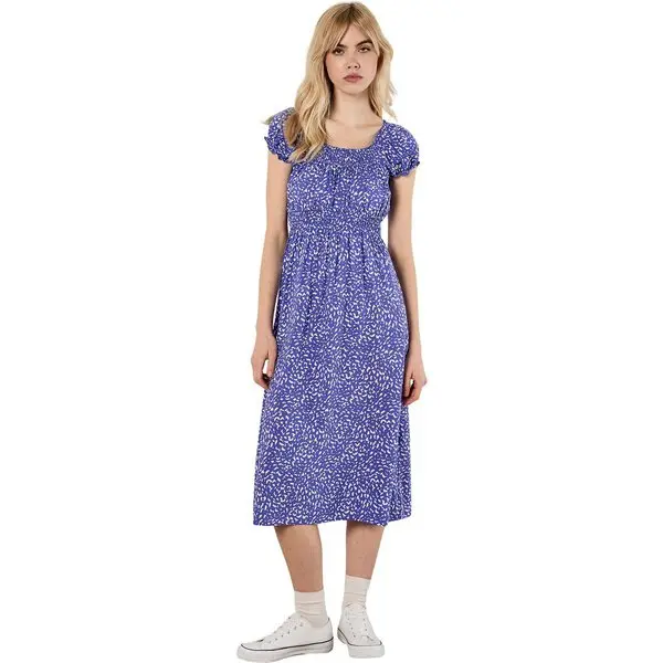 APRICOT Printed Milkmaid Midi Dress - Purple