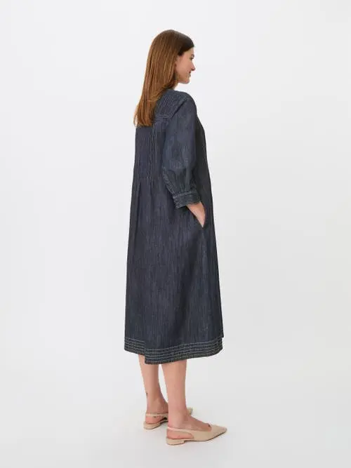 MASAI COPENHAGEN Mandarin Collar Midi Dress