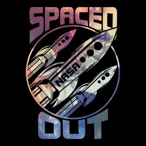 NASA Rocket Badge Pattern Graphic T-shirt