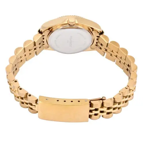PEUGEOT Fluted Bezel Link Bracelet Watch 25mm - Green