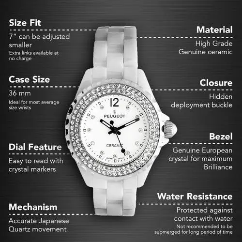 PEUGEOT Ceramic Crystal Bezel Watch