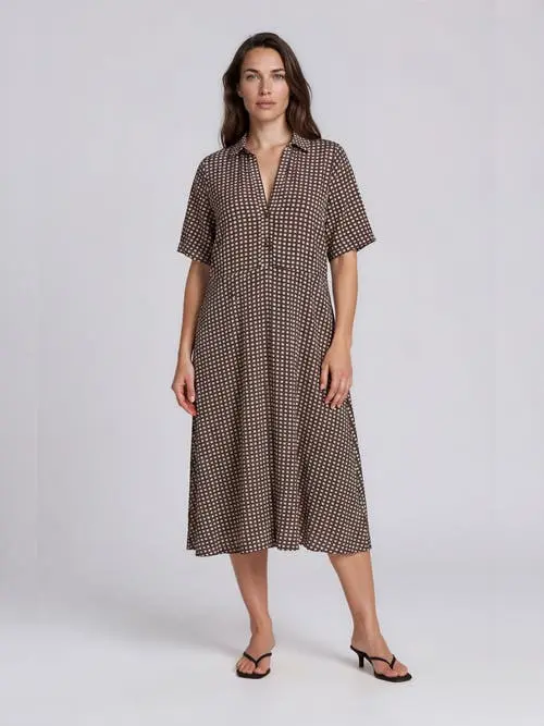 MASAI COPENHAGEN Manaterinna Draped Shirt Midi Dress - Black