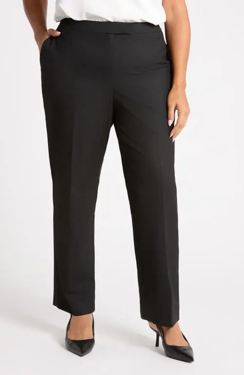 KASPER Washable Claire Straight Leg Pants - Black
