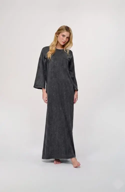 BY TESS Kat Maxi Dress With Side Slits - Distressed Gray
