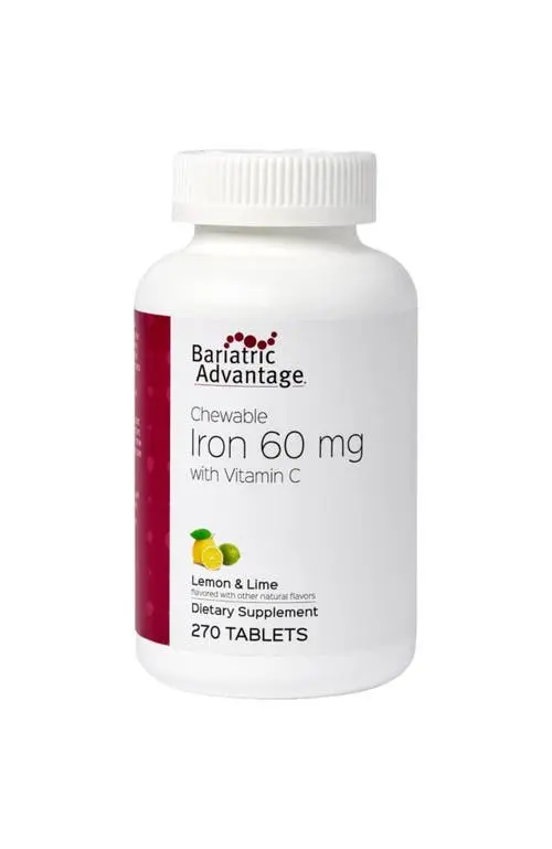 BARIATRIC ADVANTAGE Chewable Iron 60 Mg With Vitamin C Lemon Lime Supplement270 Count - None