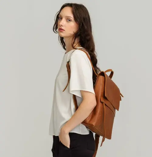 RAVEN + LILY Zilker Leather Backpack - Cuoio