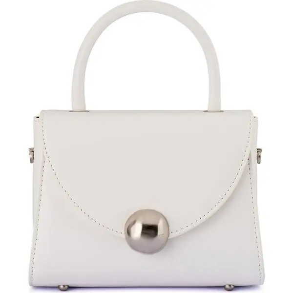 OLGA BERG Hux Top Handle Faux Leather Bag - White
