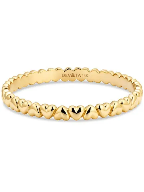 DEVATA 14k Heart Band Ring
