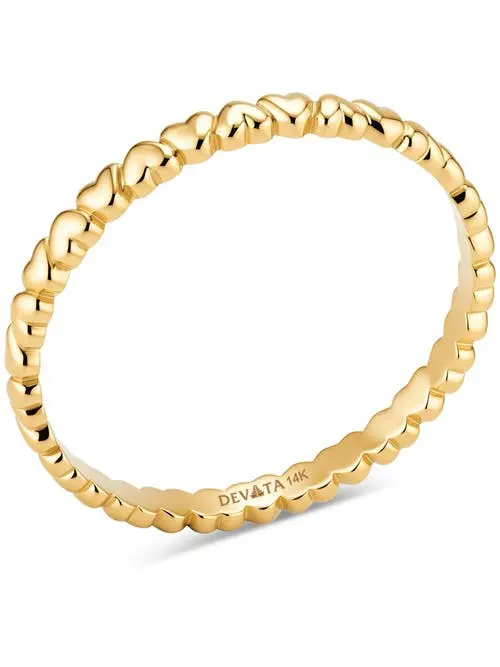 DEVATA 14k Heart Band Ring