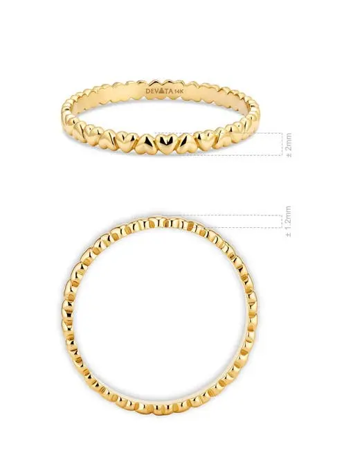 DEVATA 14k Heart Band Ring