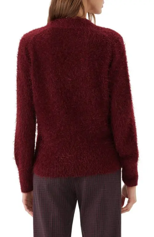 Karen Kane Eyelash Wrap Sweater - Wine