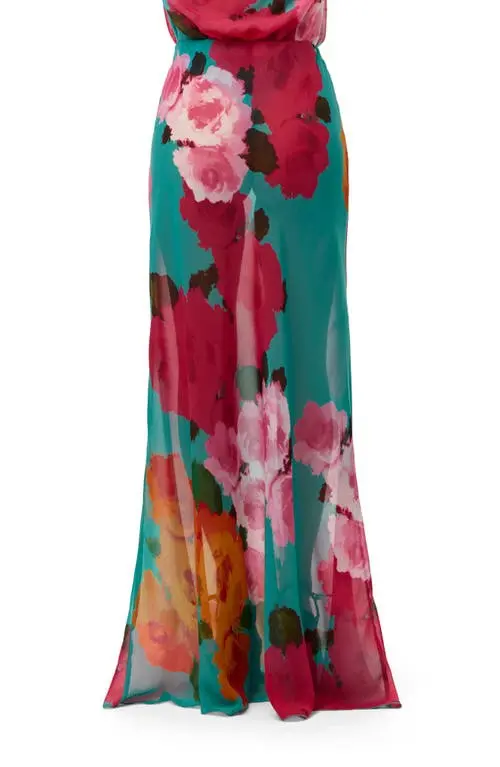 Naked Wardrobe Floral Print Chiffon Maxi Skirt
