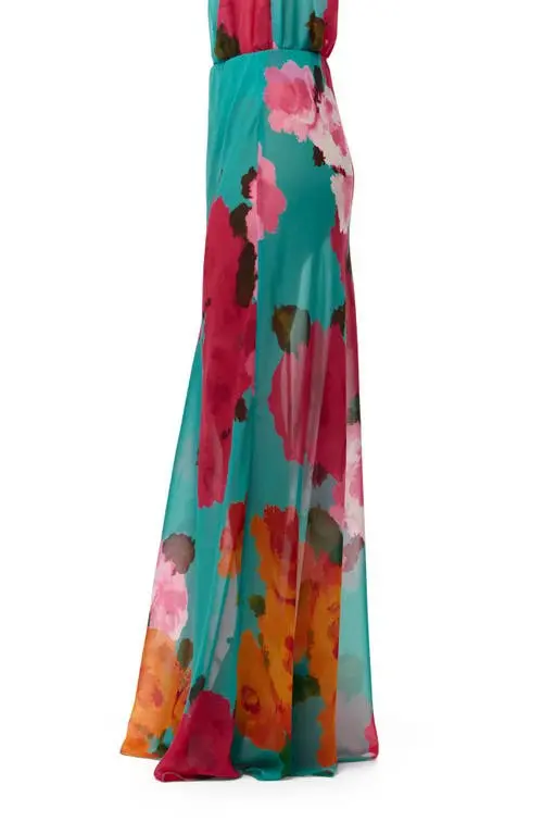 Naked Wardrobe Floral Print Chiffon Maxi Skirt