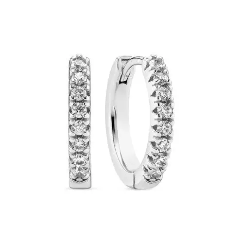 SIF JAKOBS JEWELLERY Ellera Piccolo Hoop Earrings With White Zirconia - Sterling Silver/white