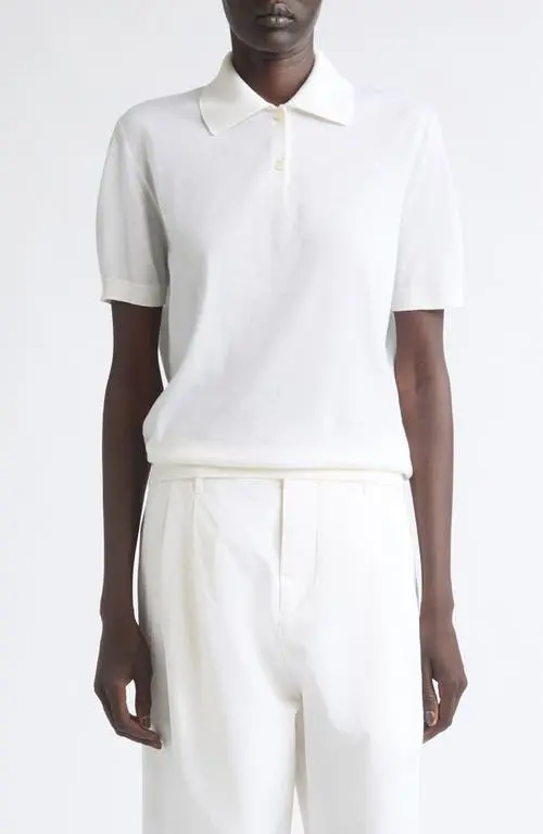 JIL SANDER Wool Crop Polo - Piuma