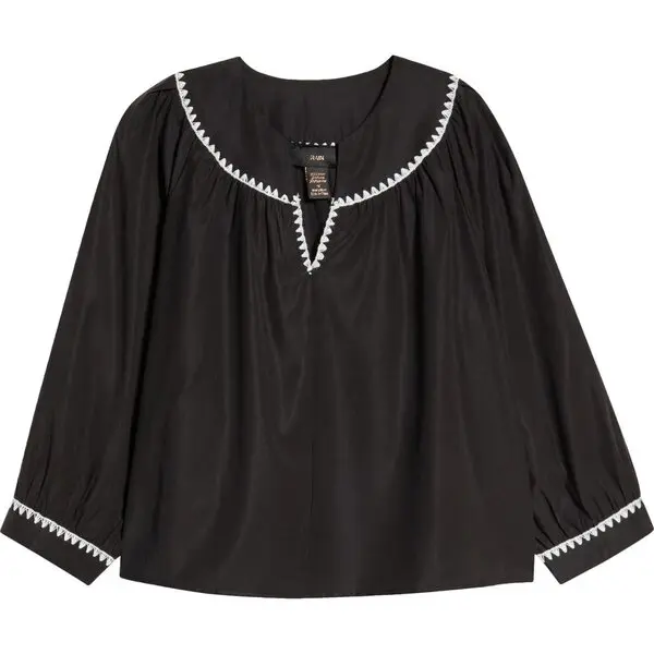 RAIN AND ROSE Embroidered Top