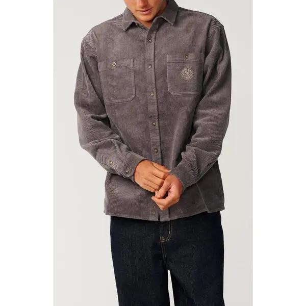 Rip Curl Premium Surf Cotton Corduroy Button-up Overshirt - Deep Mushroom
