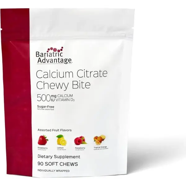 BARIATRIC ADVANTAGE Calcium Citrate Chewy Bites 500 Mg Supplement With Vitamin D3 90 Count 90 Count