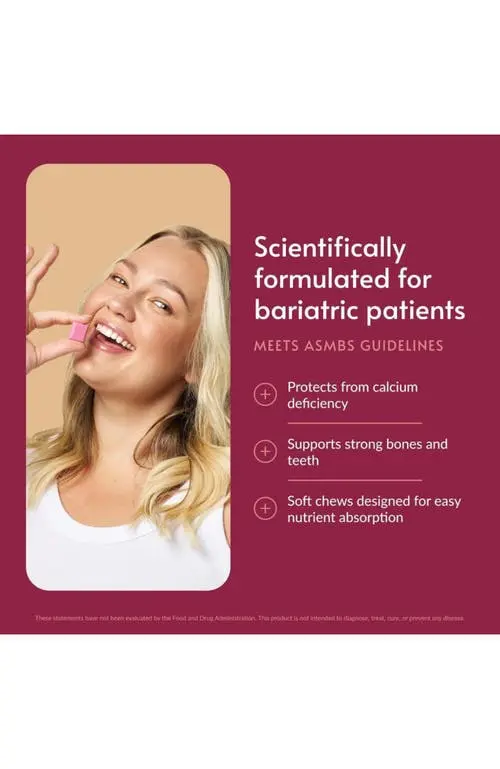 BARIATRIC ADVANTAGE Calcium Citrate Chewy Bites 500 Mg Supplement With Vitamin D3 90 Count 90 Count