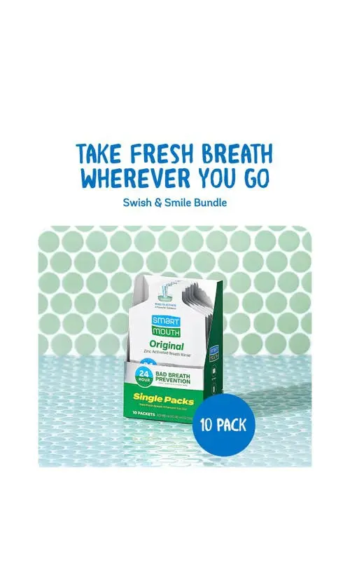 SMARTMOUTH Original Zinc Activated Mouthwash Single Packs 10 Count