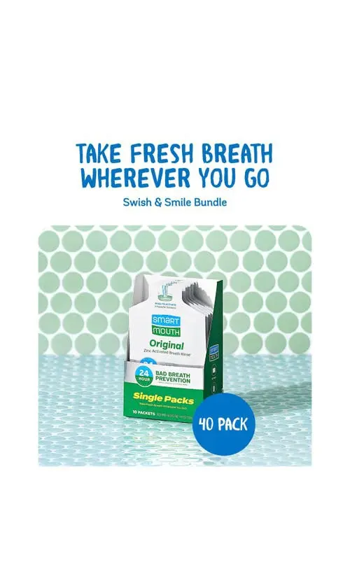 SMARTMOUTH Original Zinc Activated Mouthwash Single Packets 10 Count
