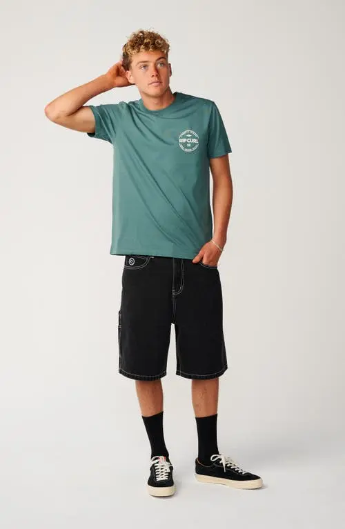Rip Curl Logo Graphic Cotton T-shirt - Muted Green