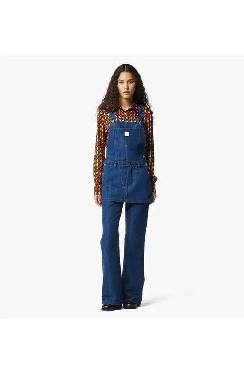 Mcm Overall Skirt In Lurex Denim