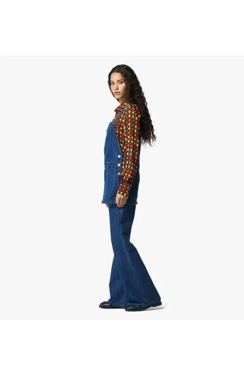 Mcm Overall Skirt In Lurex Denim