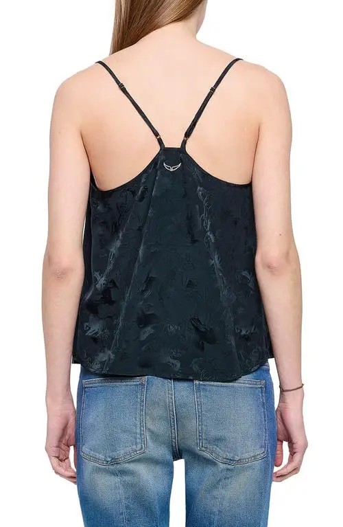 Zadig&Voltaire Cespa Horse Jacquard Silk Camisole - Gloom